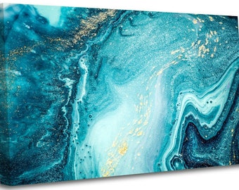 Teal Abstract Art | Etsy UK