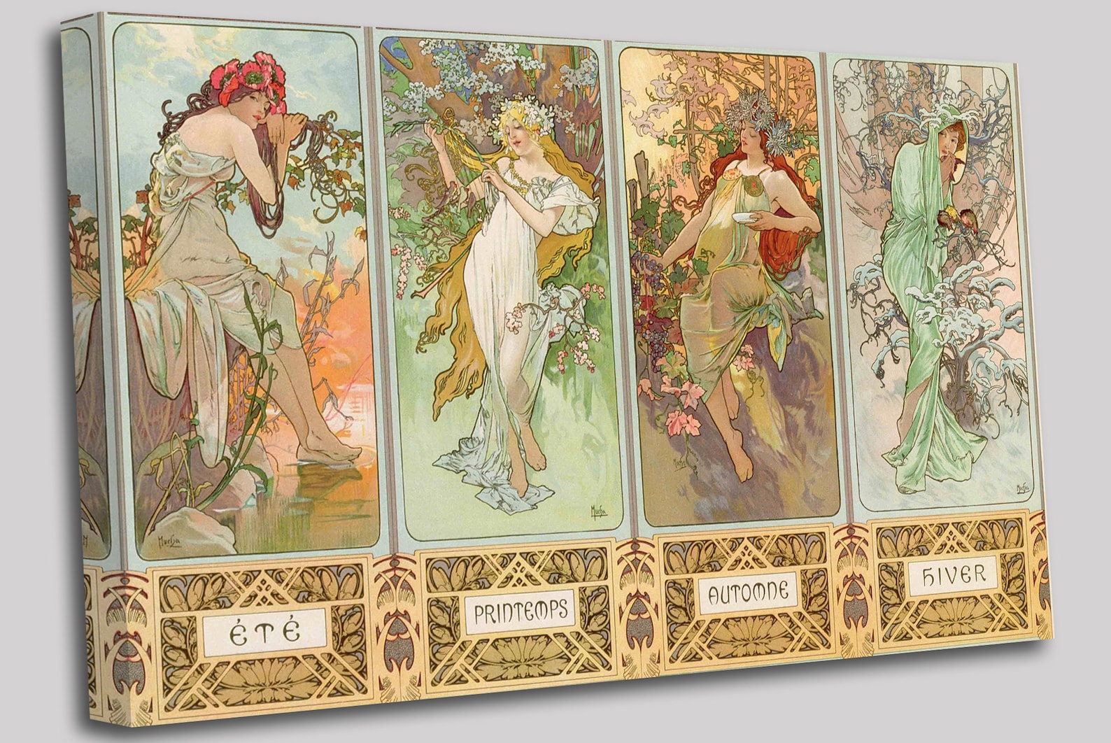 Alphonse Mucha the Four Seasons Canvas Wall Art Picture Print - Etsy UK