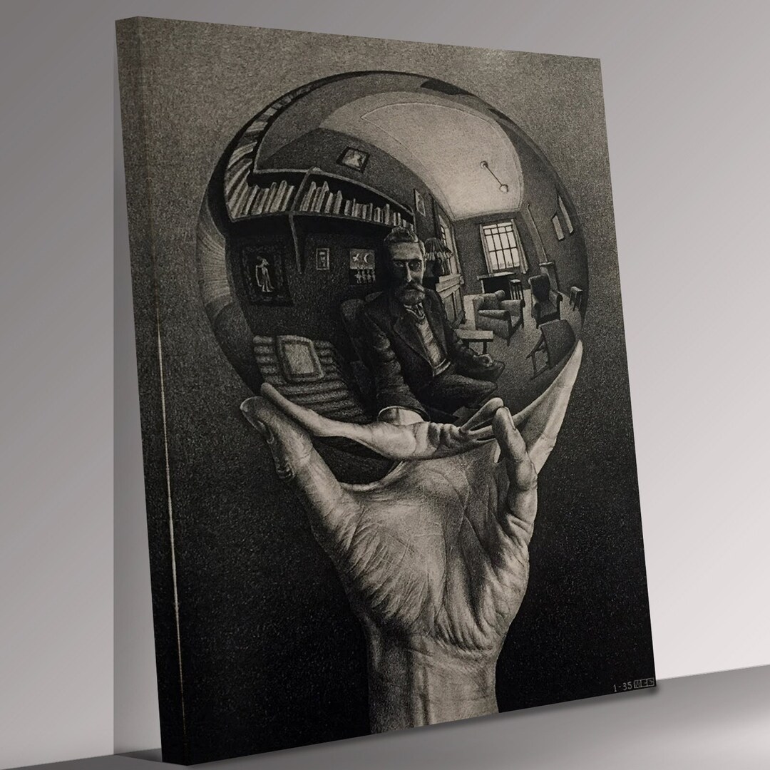 M.c. Escher Hand With Reflecting Sphere Canvas Wall Art Picture Print ...