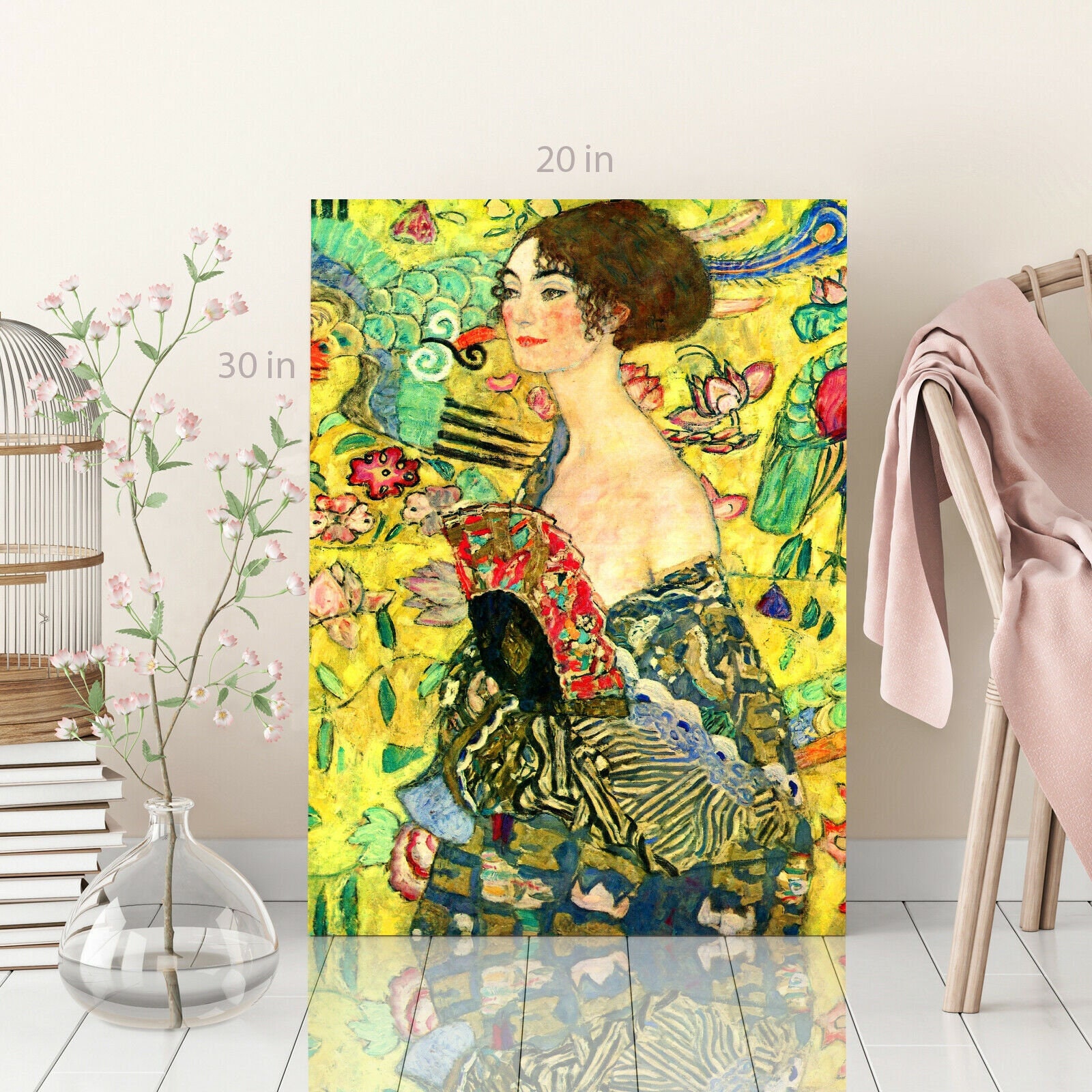 Lady With Fan 1918 by Gustav Klimt Canvas Wall Art Picture - Etsy UK