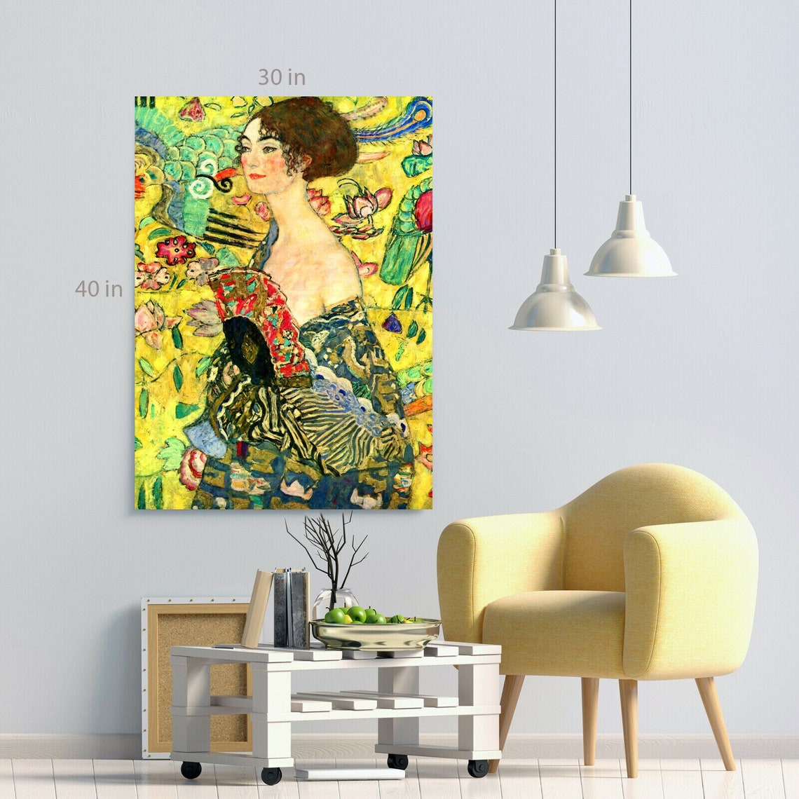 Lady With Fan, 1918 by Gustav Klimt Canvas Wall Art Picture Print - Etsy UK