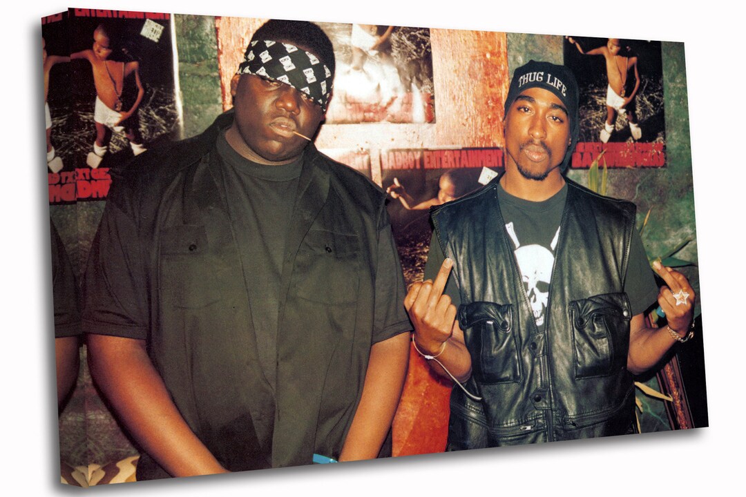 Tupac and Biggie Canvas Wall Art Print Ready to Hang Stretched Over A ...