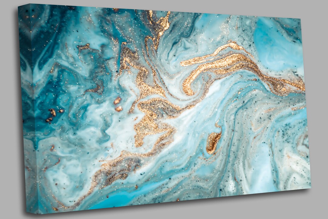 Marble Texture Eastern Technique Ebru Contemporary Art Golden and ...
