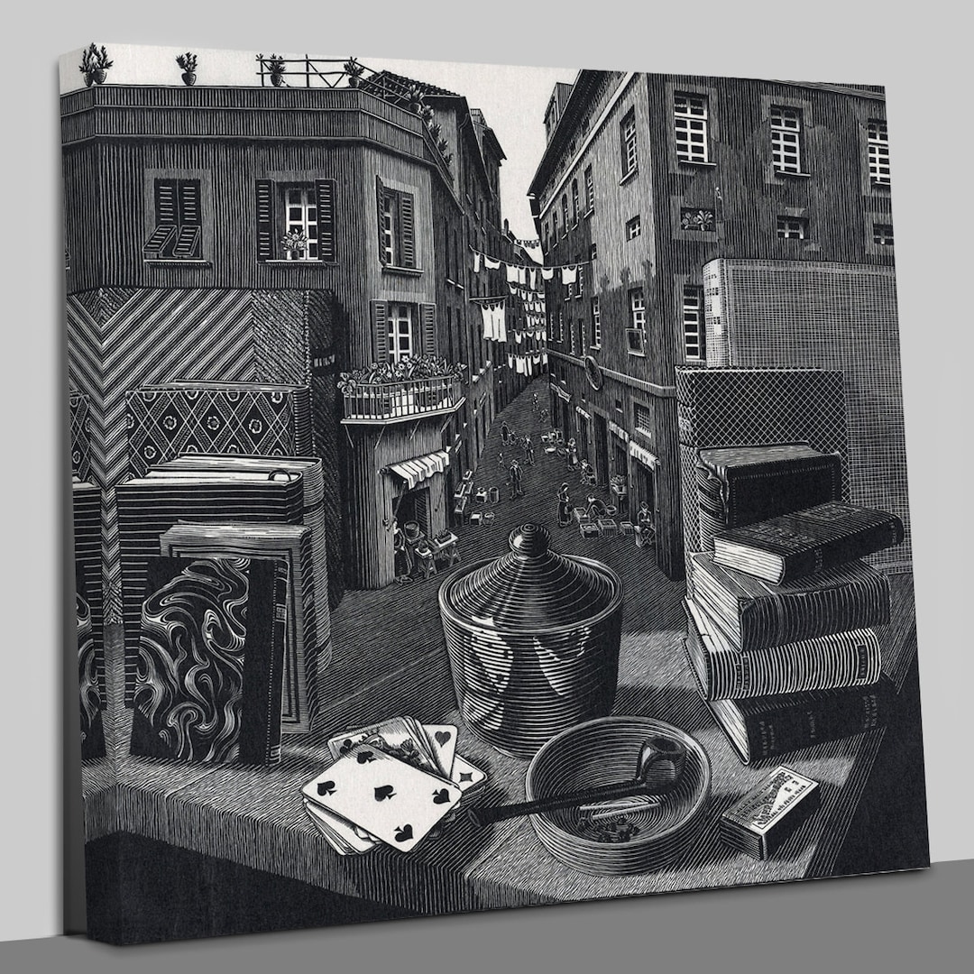 M.C. Escher Still Life and Street Canvas Wall Art Print - Etsy UK