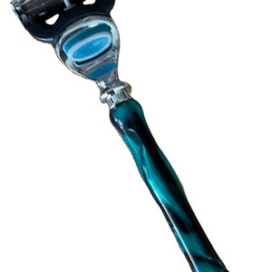 Handmade Acrylic Handle Safety Razor With GILLETTE FUSION5 Cartridge ...