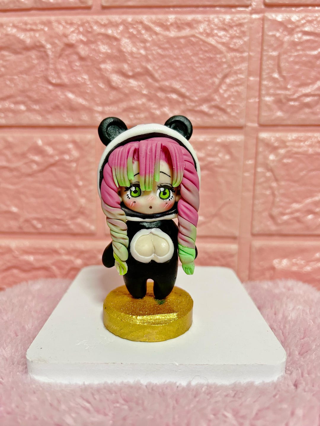 Handmade Mini Figure by Air Dry Clay. (panda Mitsuri) 8cm (3'') Height ...