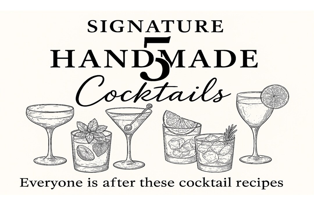 Signature Cocktail Recipes 5 Unique Cocktail Recipes - Etsy