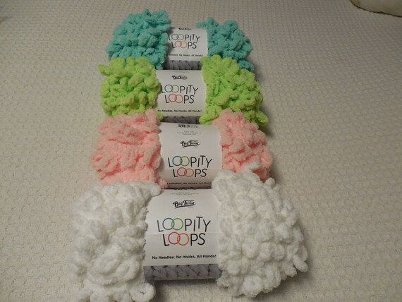 Big Twist Loopity Loops Finger Knit Loop Yarn New Skein Seafoam Craft ...