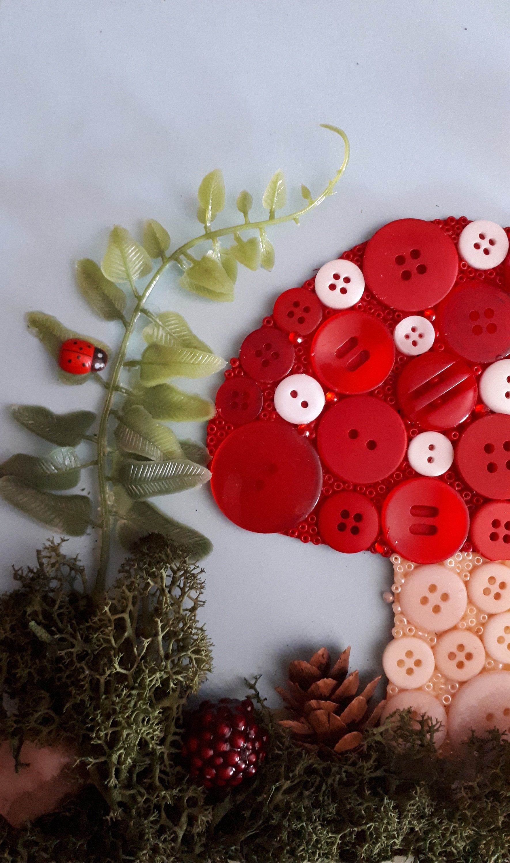 Toadstool Button Art Framed Picture - Etsy UK