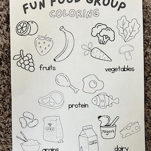 Food Group Coloring Sheet - Etsy