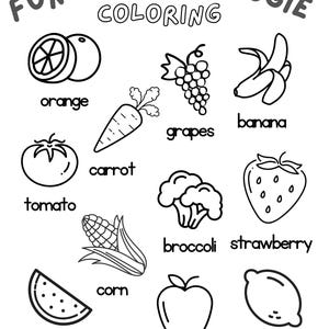 Printable Kids' Food & Nutrition Coloring Sheets – Educational Fun ...