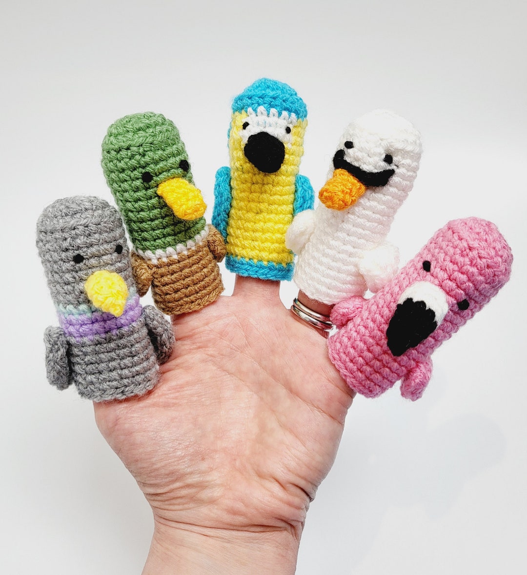 Birds Crochet Finger Puppets Pattern - Etsy