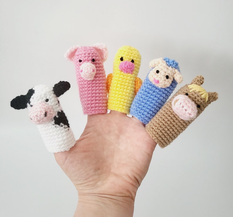 Crochet Farm Animal Finger Puppets Pattern - Etsy