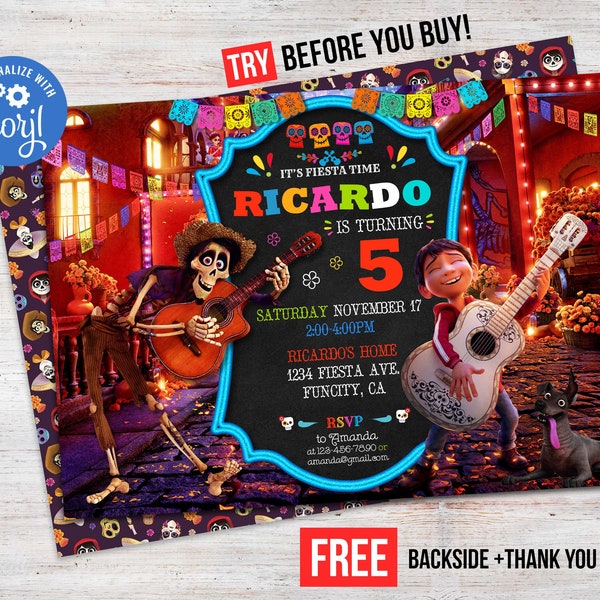 Coco Birthday Invitation - Etsy