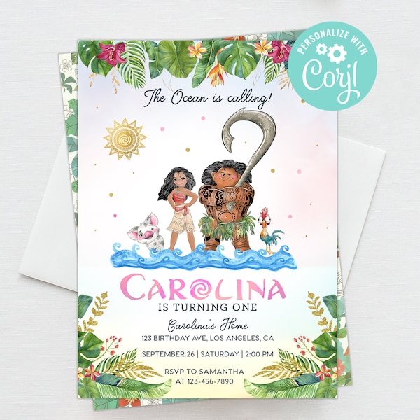 Moana Invitation - Etsy