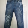 Hand Stenciled Jeans With White Mandala Design - Etsy