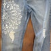 Hand Stenciled Jeans With White Mandala Design - Etsy