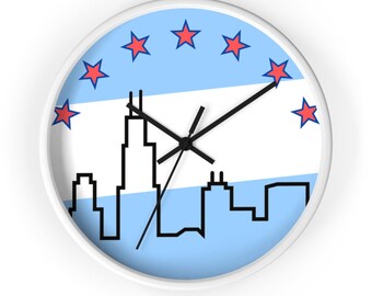 Chicago Clock Chicago Skyline Chicago Wood Clock Wood Clock Wood Wall ...