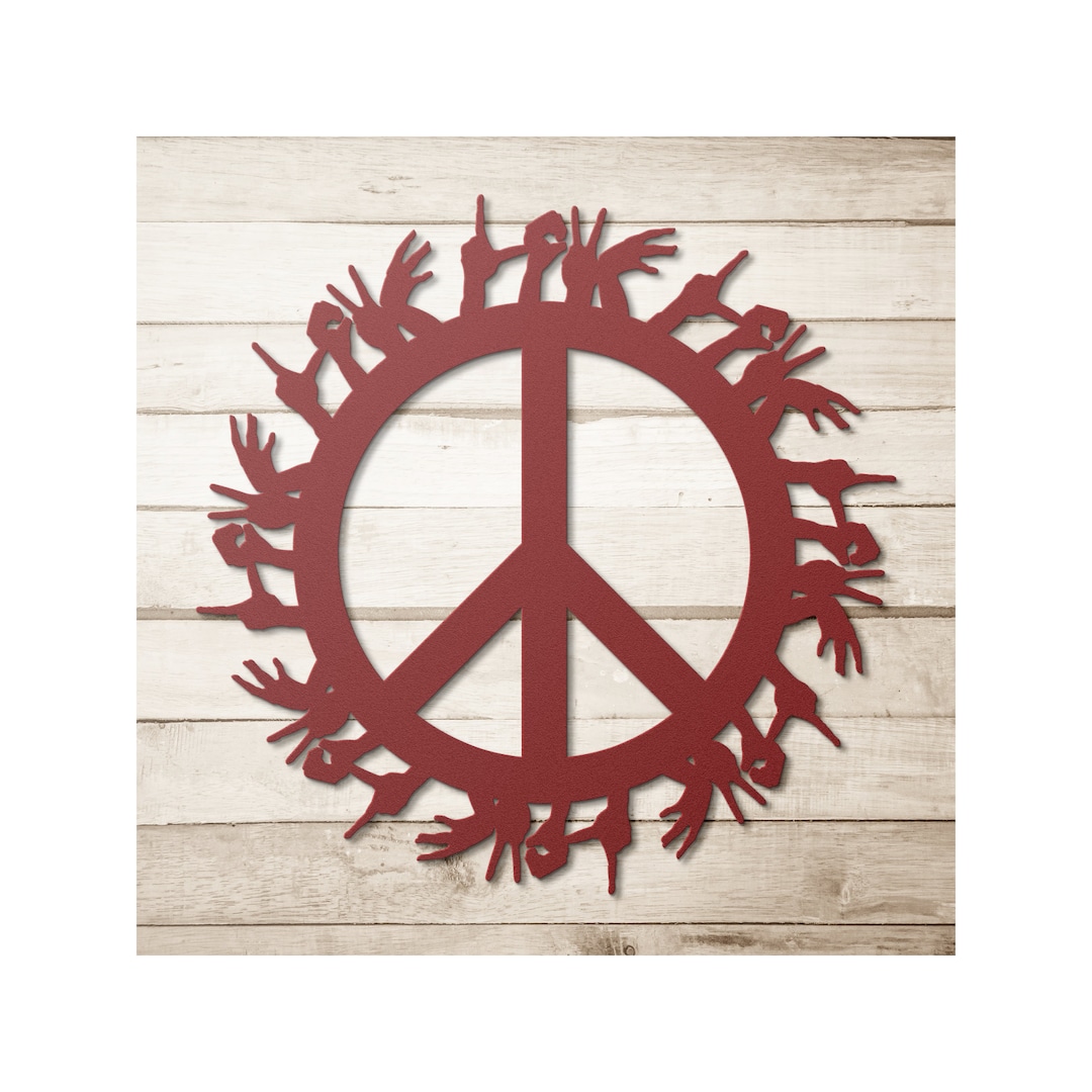 Love Peace Sign, Peace Sign Metal Art, Peace Sign Decor, Peace Sign ...