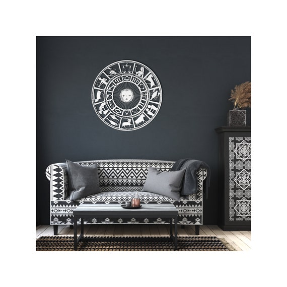 Zodiac Calendar Metal Wall Art Metal Wall Art Zodiac Signs | Etsy