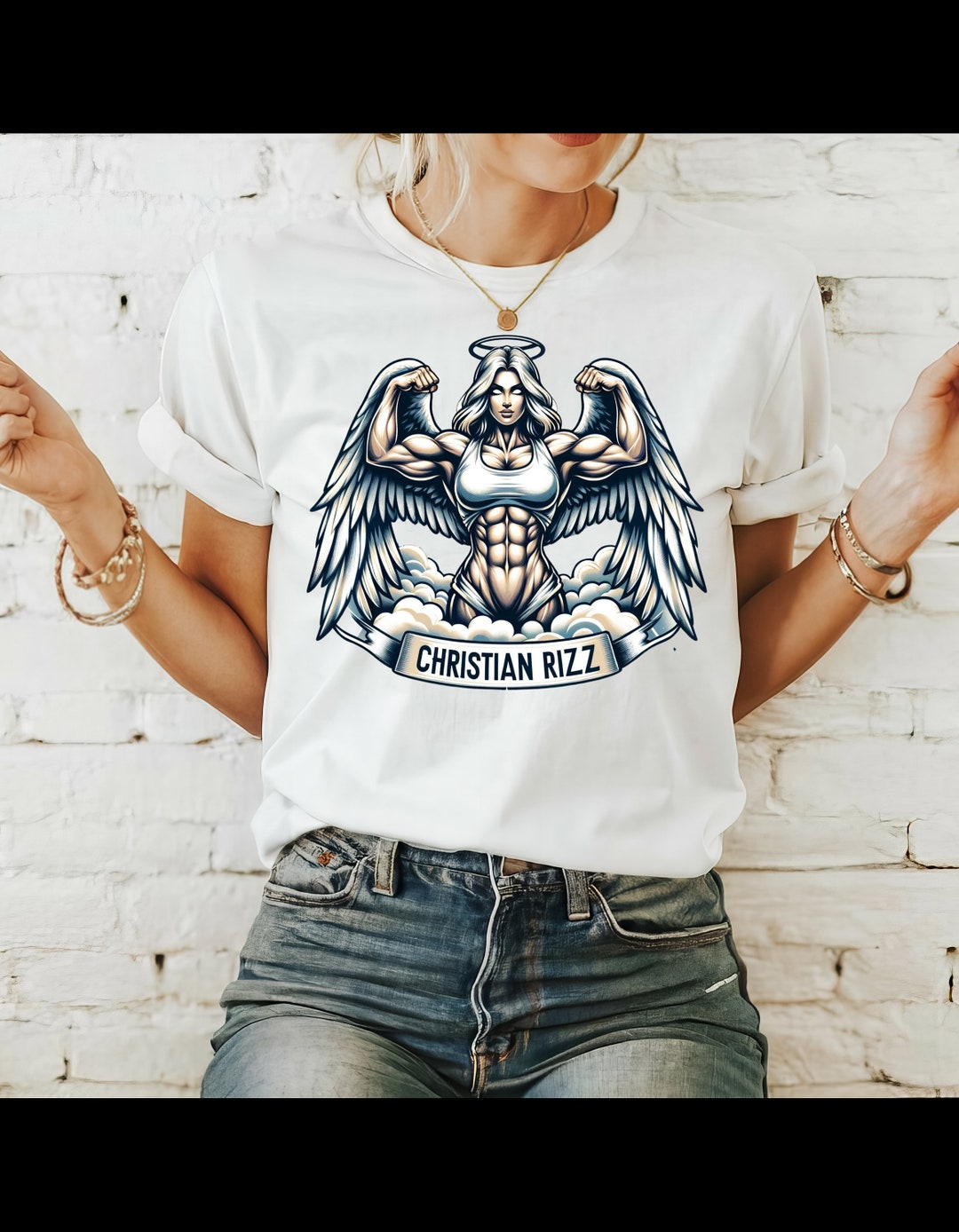 Christian Rizz Workout Fitness Shirt, Inspirational Athletic Apparel ...