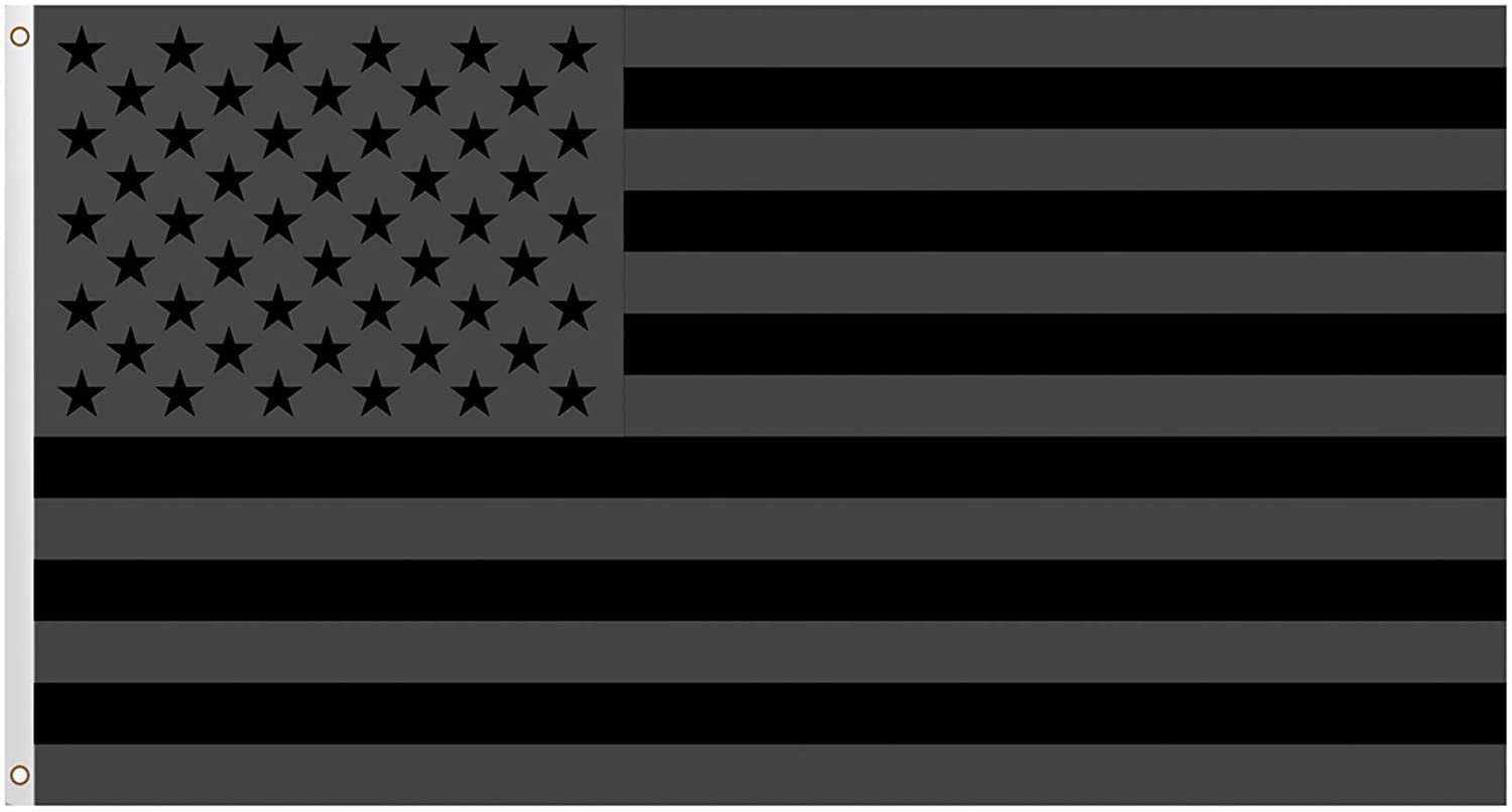 3x5ft All Black American Flag US Black Flags Tactical Decor Blackout ...