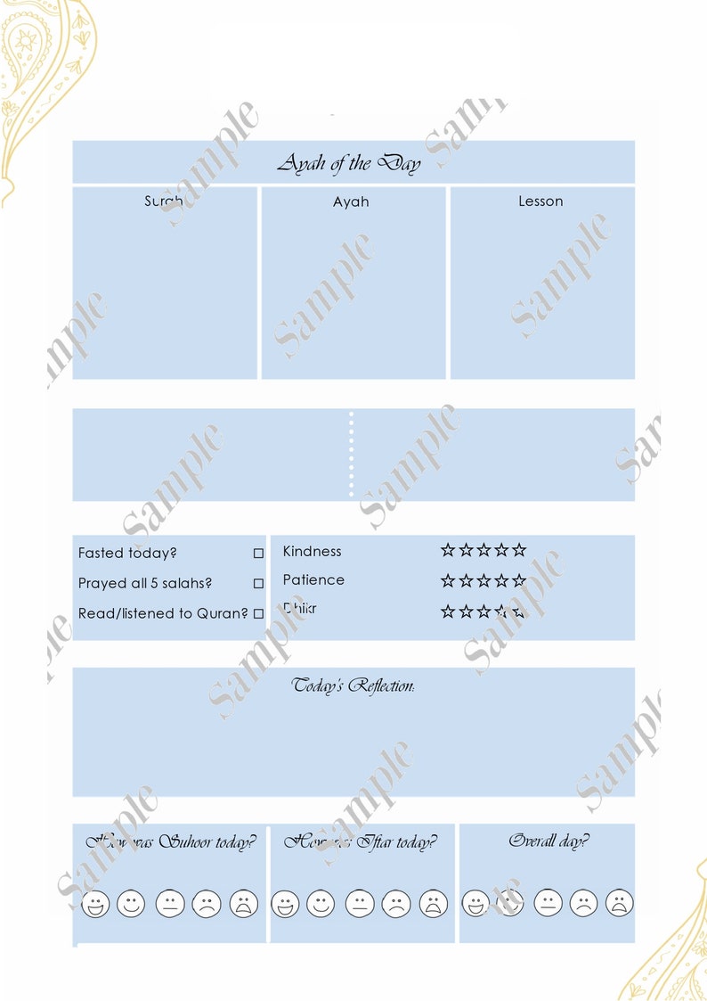 30 Day Ramadan Planner Printable Islamic Ebook Muslim Journal Islamic ...