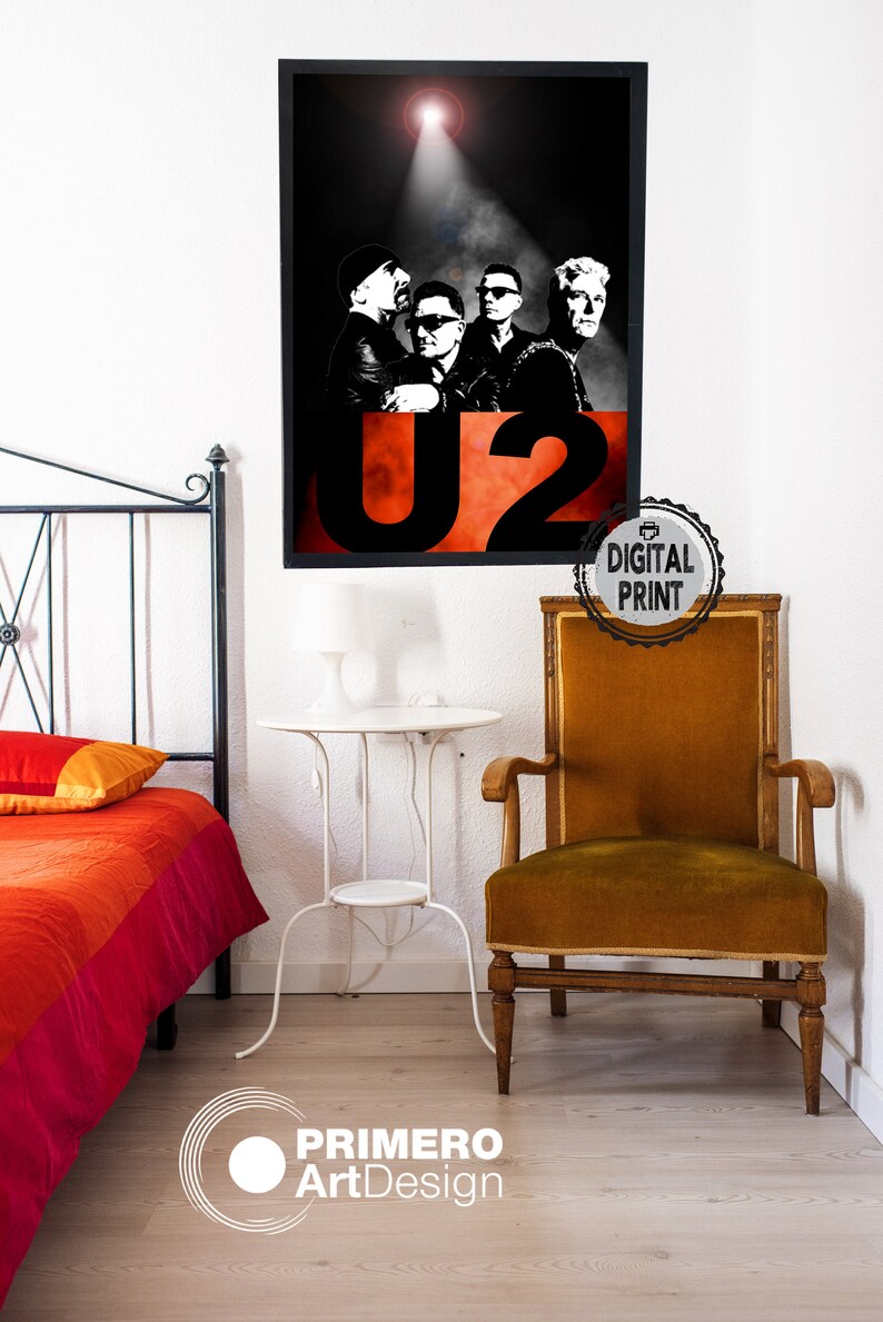 U2 Poster Printable Wall Art Digital Print | Etsy