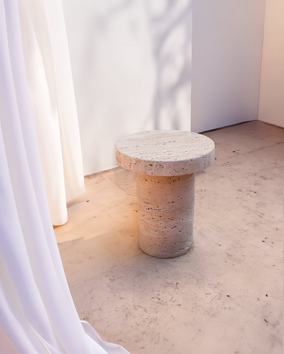 Travertine Stone Display Riser: Tabletop Pedestal, Candle Stand (5"x6 ...
