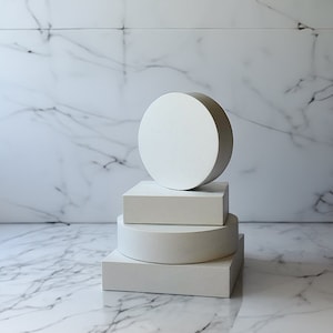 Concrete Platform, White Photo Prop Cylinder Platform, Round and Square ...