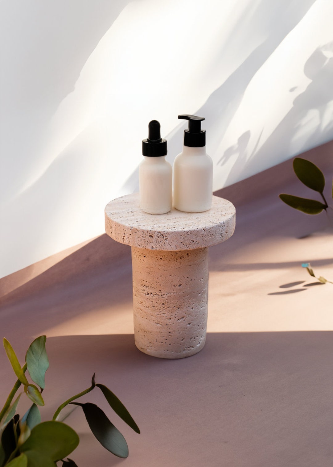 Travertine Display Platform: Tabletop Pedestal Riser - Home Decor - Etsy