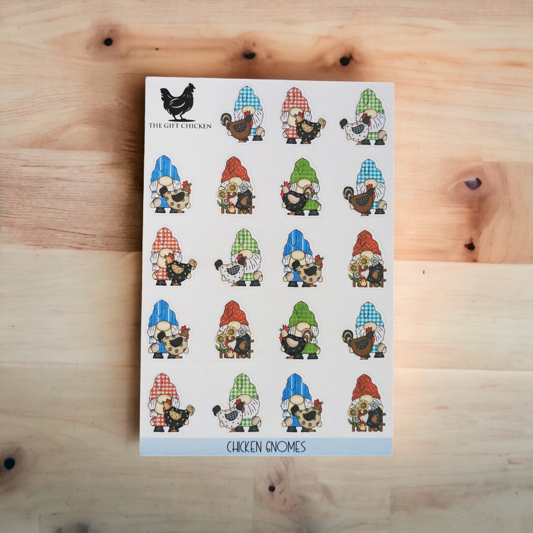 Chicken Gnome Stickers, Chicken Gnomes, Farm Gnomes, Chicken Stickers ...