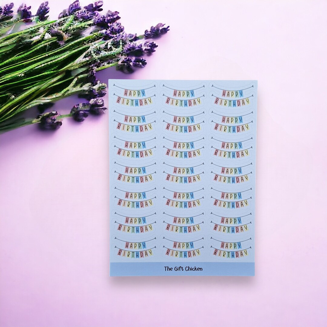 Happy Birthday Banners, Banner Stickers, Birthday Celebration Sticker ...