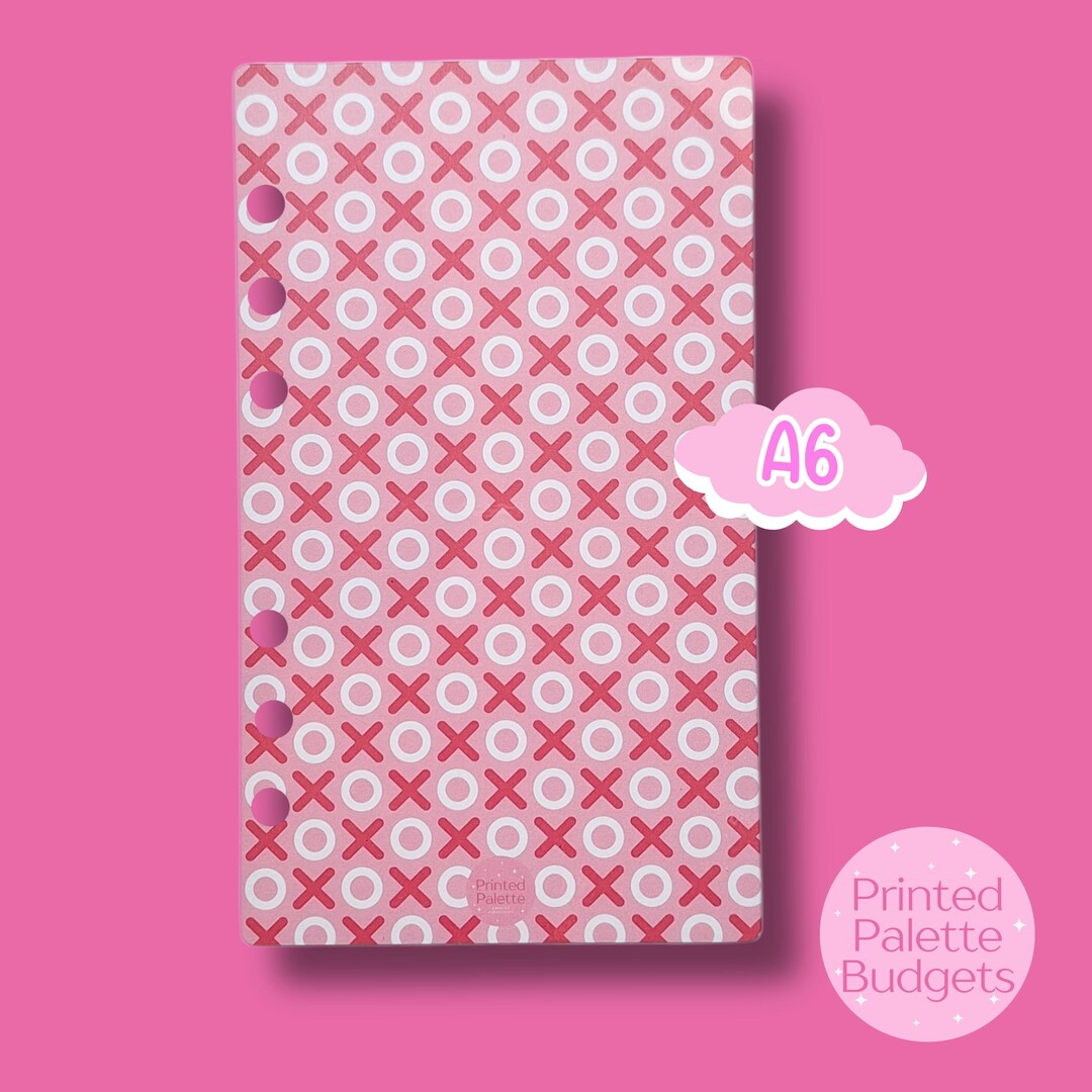Noughts Crosses Dashboard, Pink Dashboard, A6 Binder Dashboard, Cute ...