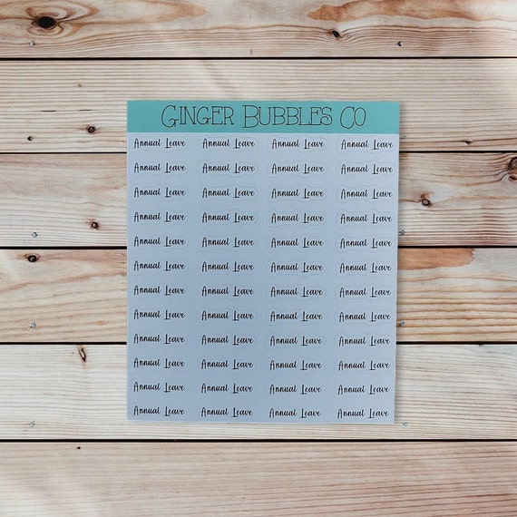 Annual Leave Scripts Annual Leave Stickers Script Stickers - Etsy