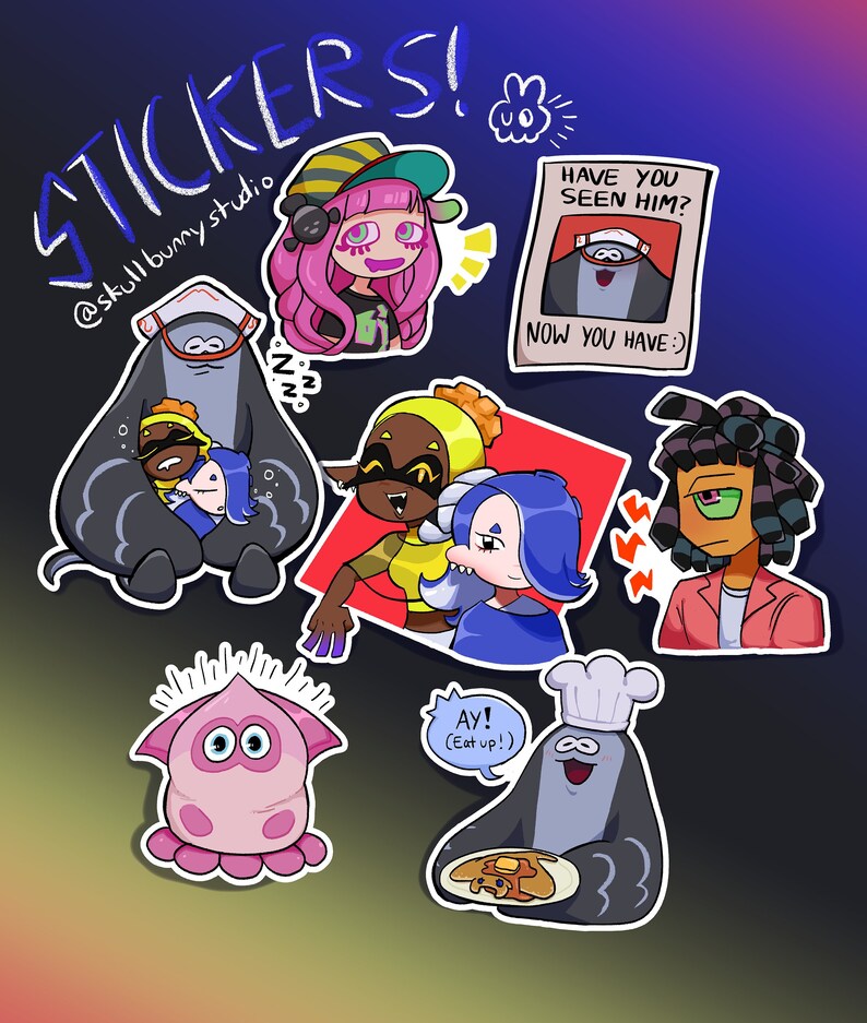 Splatoon 3 Deep Cut Sticker Pack Big Man Frye Shiver - Etsy