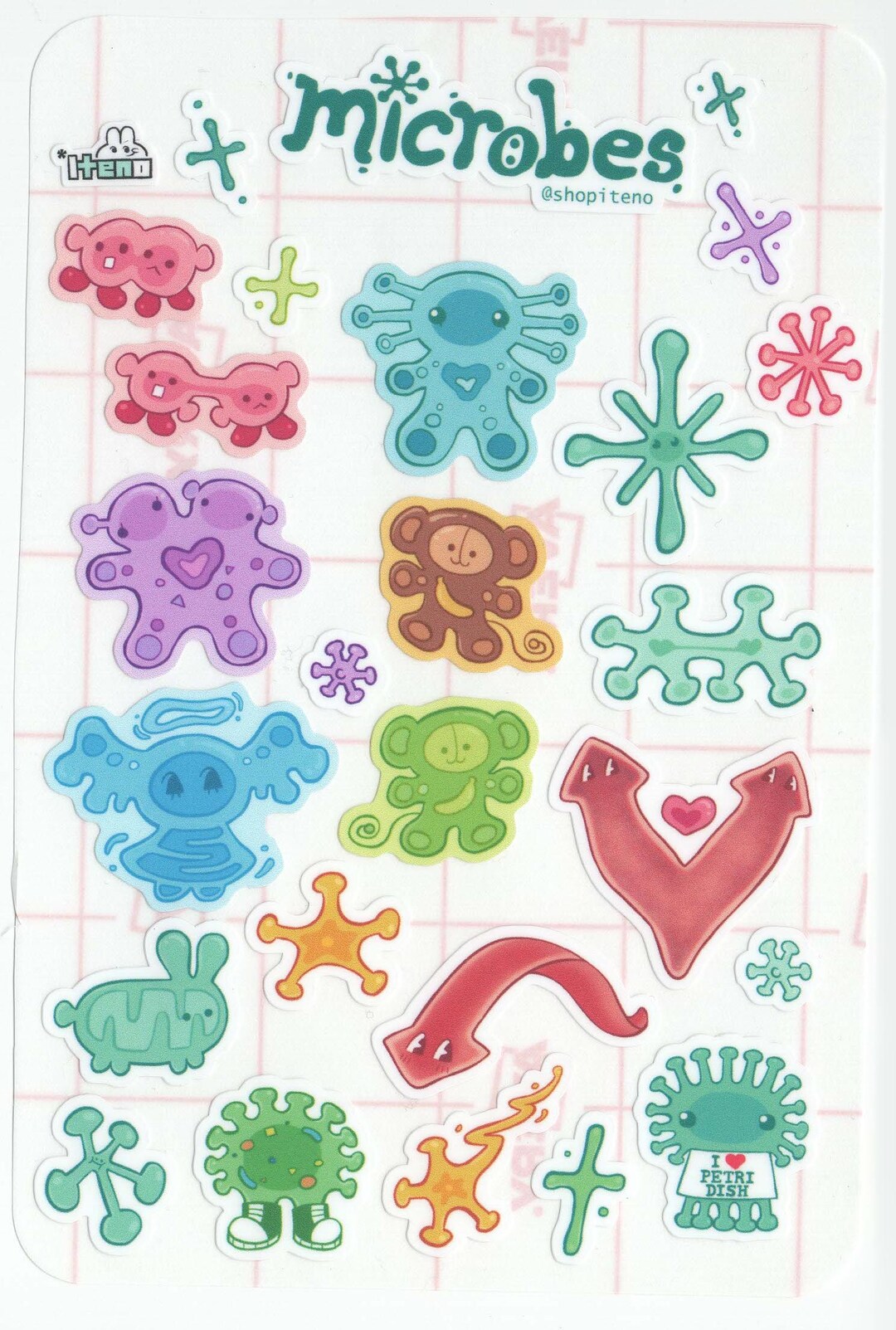 Cute Microbes Sticker Sheet ! - Etsy