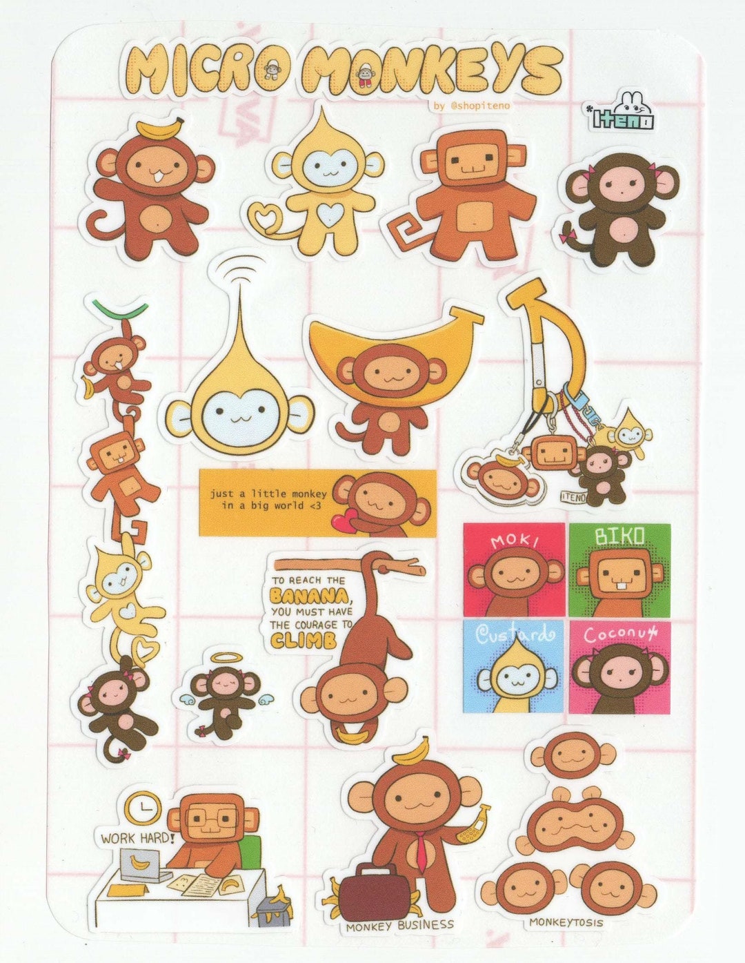 Micro Monkeys Sticker Sheet ! - Etsy