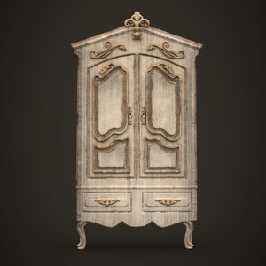 Antique Wardrobe - 3D Printable STL - OBJ File - Vintage Closet ...