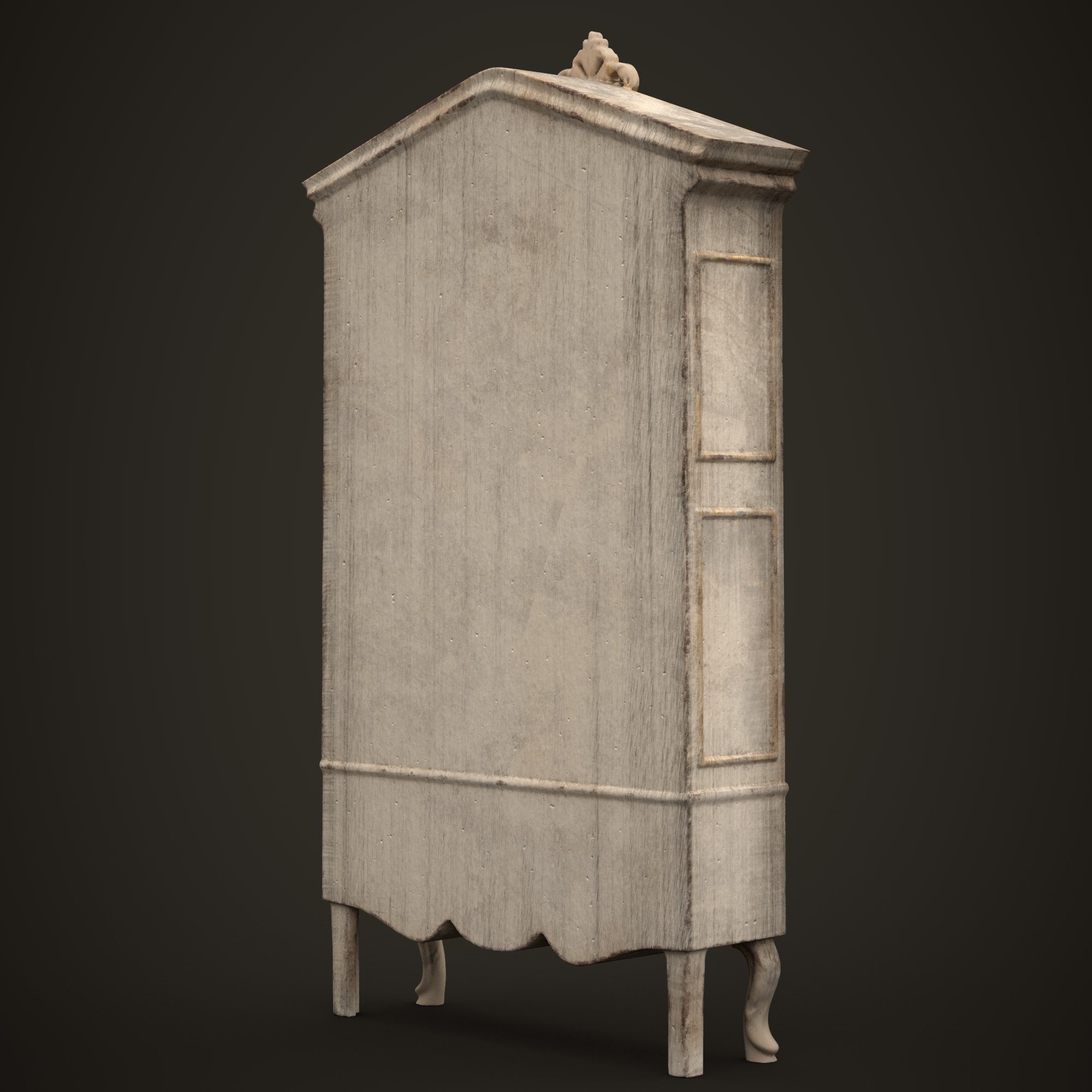 Antique Wardrobe 3D Printable STL OBJ File Vintage Closet French Rococo ...
