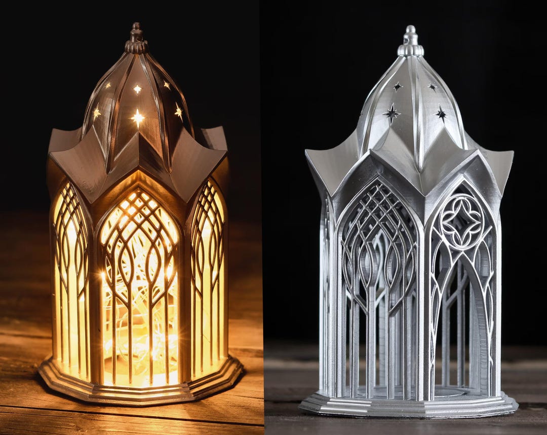 Silver Elvish Lantern - Lord of the Rings Inspired - Decorative Lamp ...