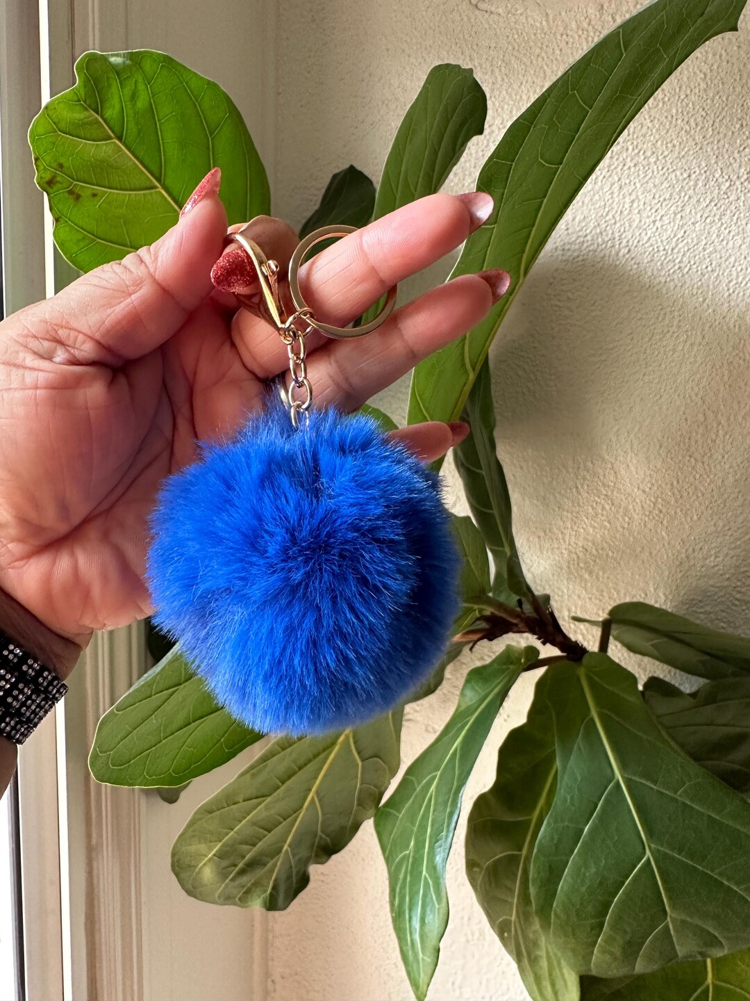Pompom Keychain, Faux Fur Keyring, Fluffy Pom Ball,add-on - Etsy