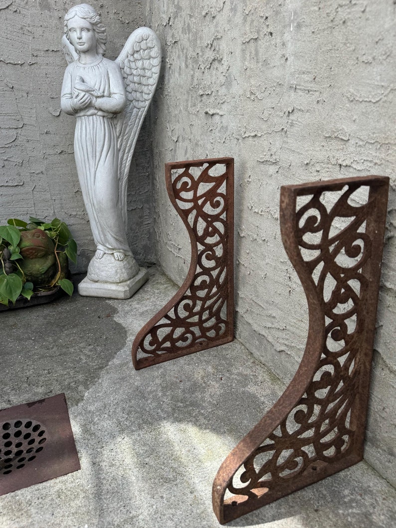 16 Pair Shelf, Corner, Brackets Cast Iron Victorian Scroll Ornate L ...