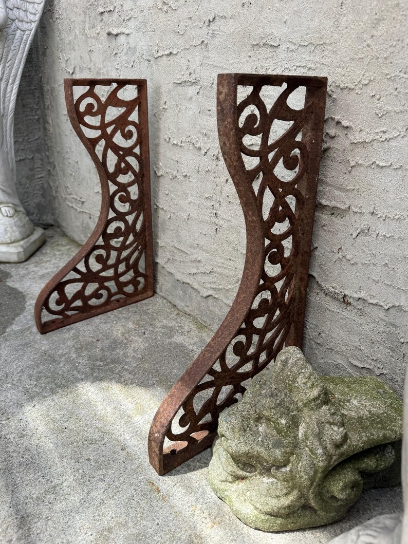 16 Pair Shelf, Corner, Brackets Cast Iron Victorian Scroll Ornate L ...