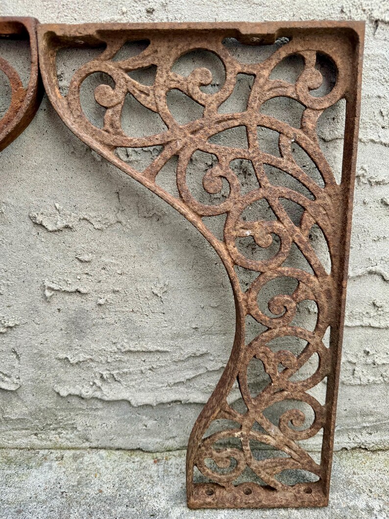16 Pair Shelf, Corner, Brackets Cast Iron Victorian Scroll Ornate L ...
