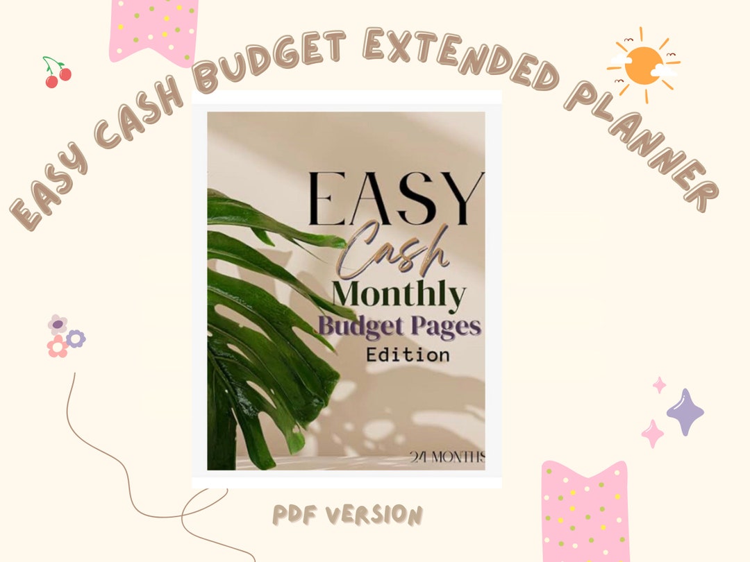 Easy Cash Budget Extended Monthly Planner, Printable, Budget by ...