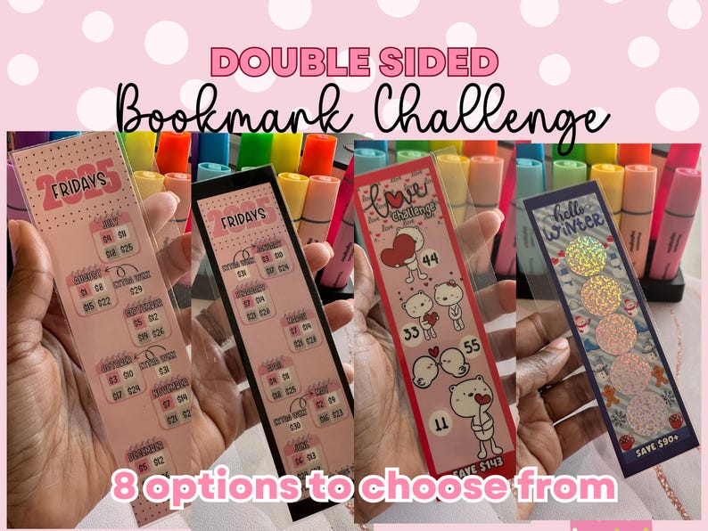 Bookmark Double-sided Savings Challenge, A6, Personal Budget, Scratch ...