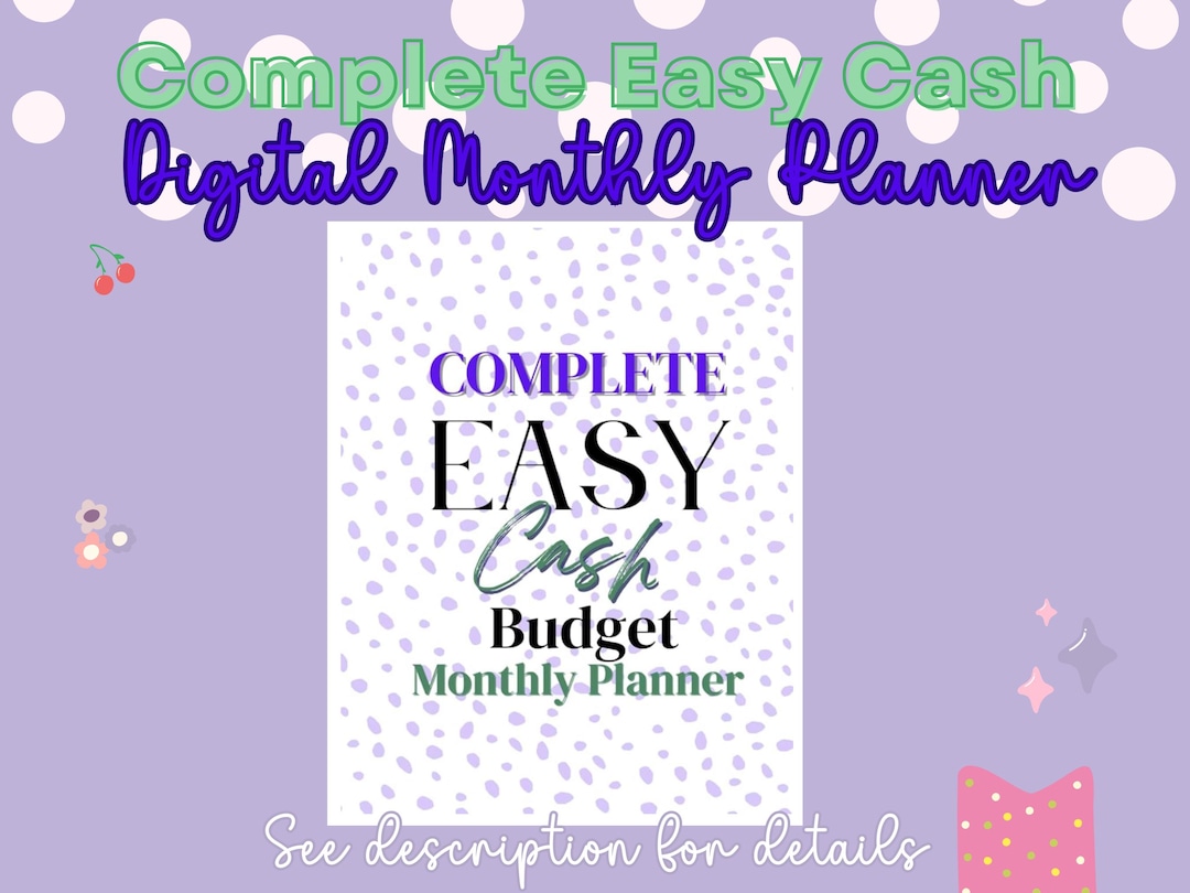 Complete Easy Cash Budget Monthly Planner, Printable, Budget by ...