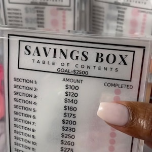 Digital Download for PDF of SAVINGS BOX Saving Challenge - Etsy