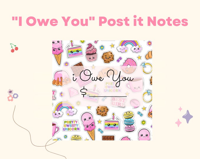 IOU Sticky Notes/cash Totals-cash Envelope System - Etsy